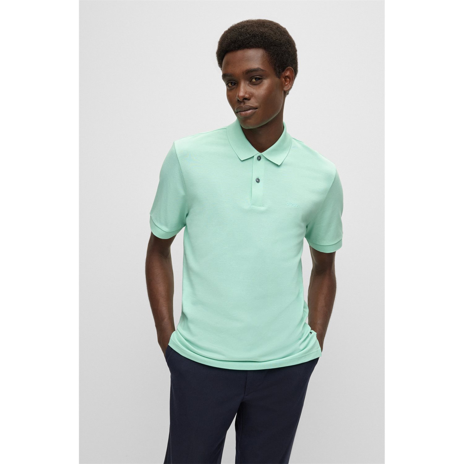 BOSS(보스) [공식] [보스] 피마 코튼 피케 폴로 셔츠 레귤러핏 50468301_338 | S.I.VILLAGE (에스아이빌리지)