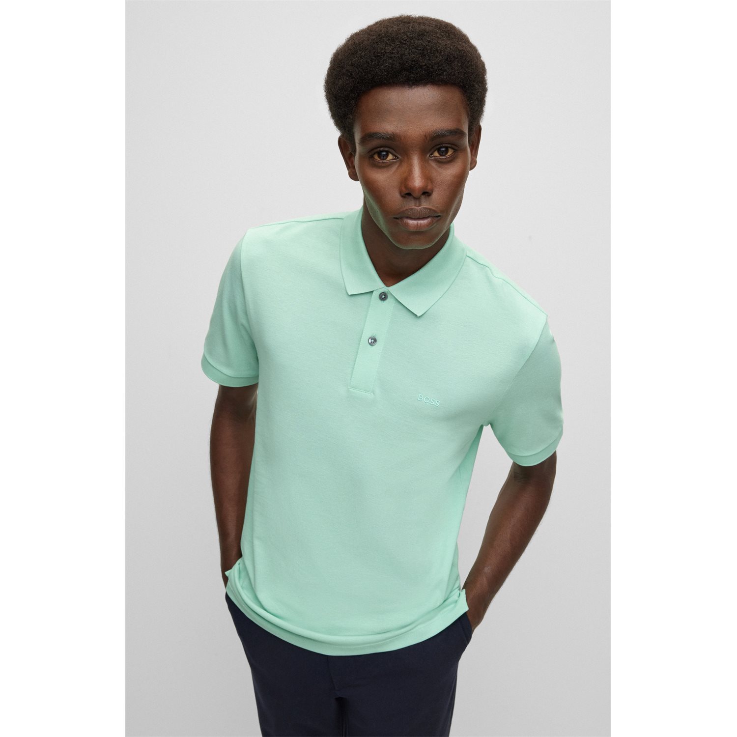 BOSS(보스) [공식] [보스] 피마 코튼 피케 폴로 셔츠 레귤러핏 50468301_338 | S.I.VILLAGE (에스아이빌리지)