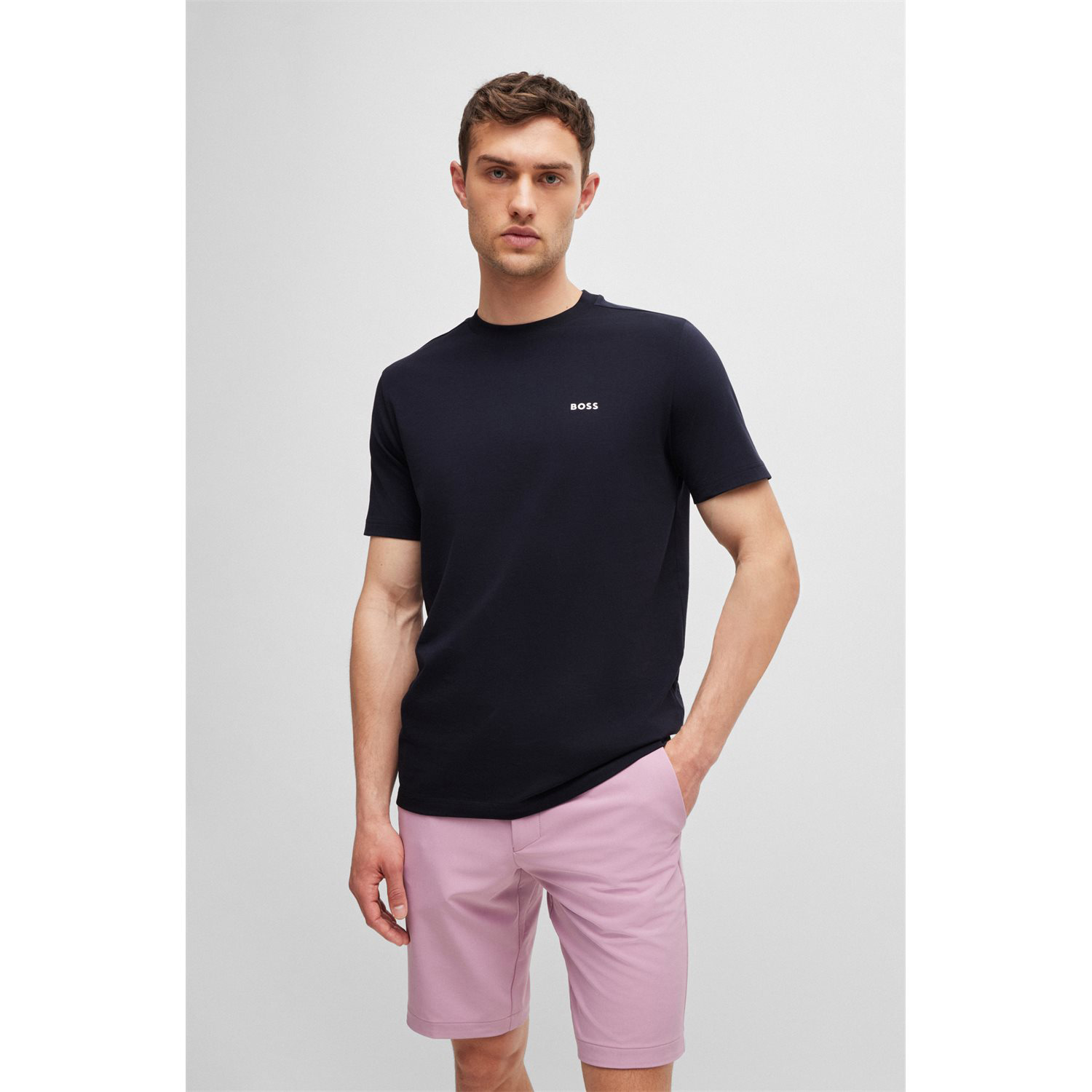 BOSS(보스) [공식] [보스] 저지 코튼 반팔 티셔츠 50506373_403 | S.I.VILLAGE (에스아이빌리지)