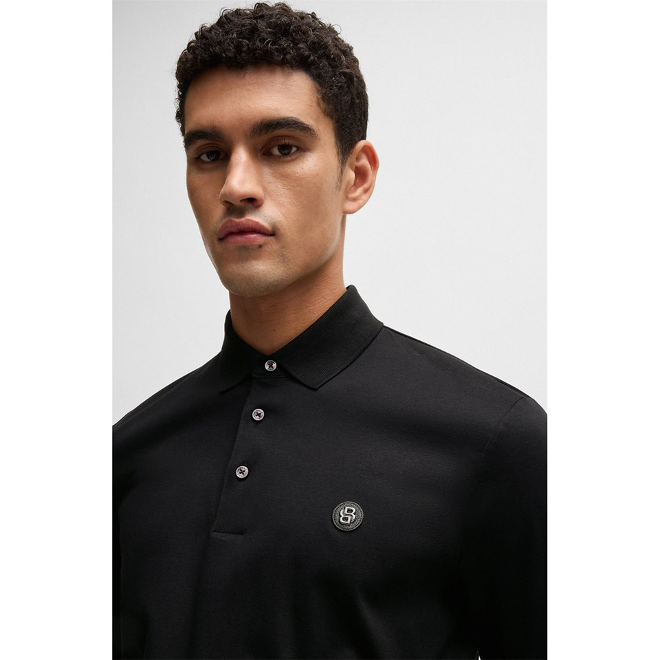 BOSS(보스) [공식] [보스] B 모노그램 긴팔 폴로 셔츠 레귤러핏 50523917_001 | 신세계V