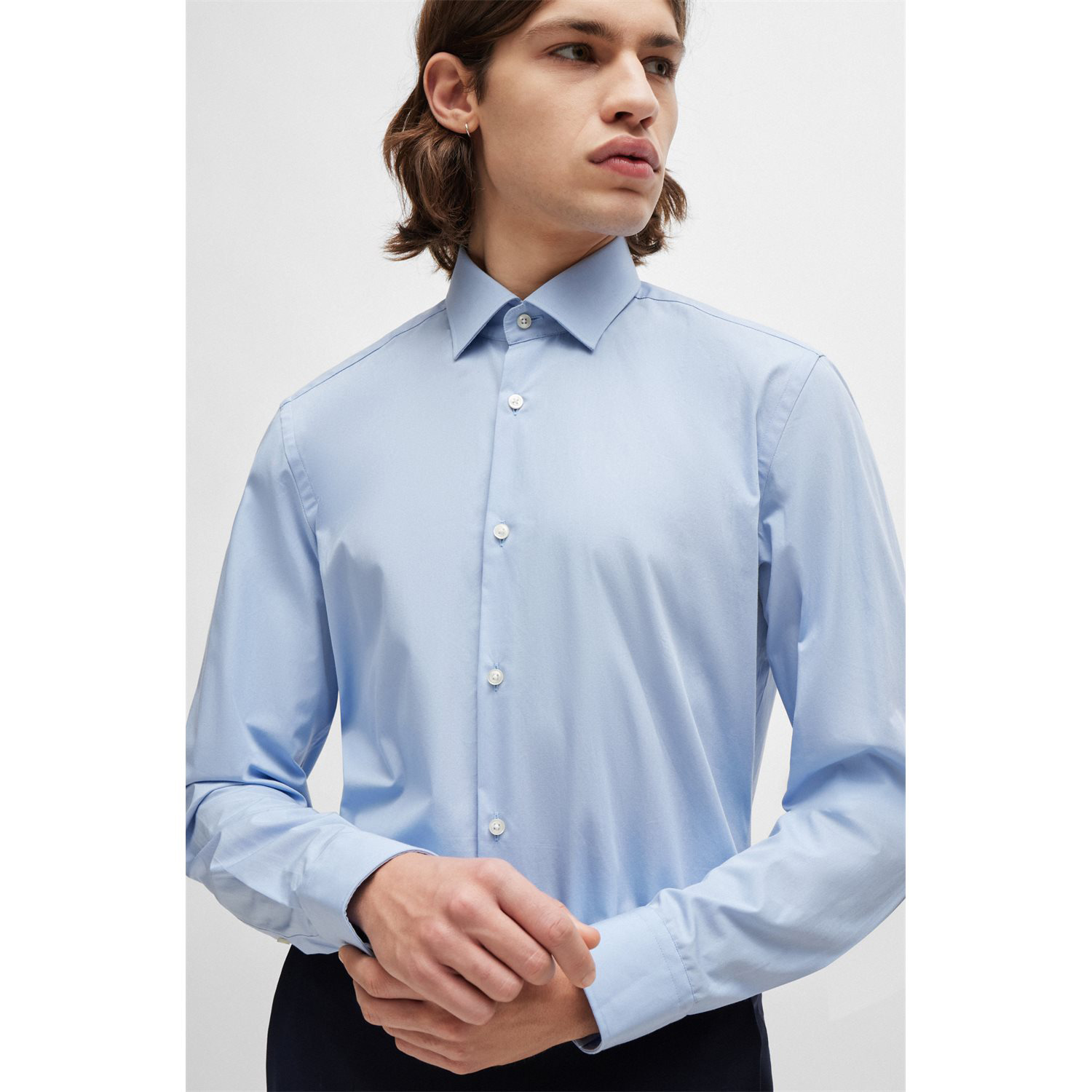 HUGO(휴고) [공식] [휴고] 이지 아이언 정장 셔츠 슬림핏 50289499_459 | S.I.VILLAGE (에스아이빌리지)