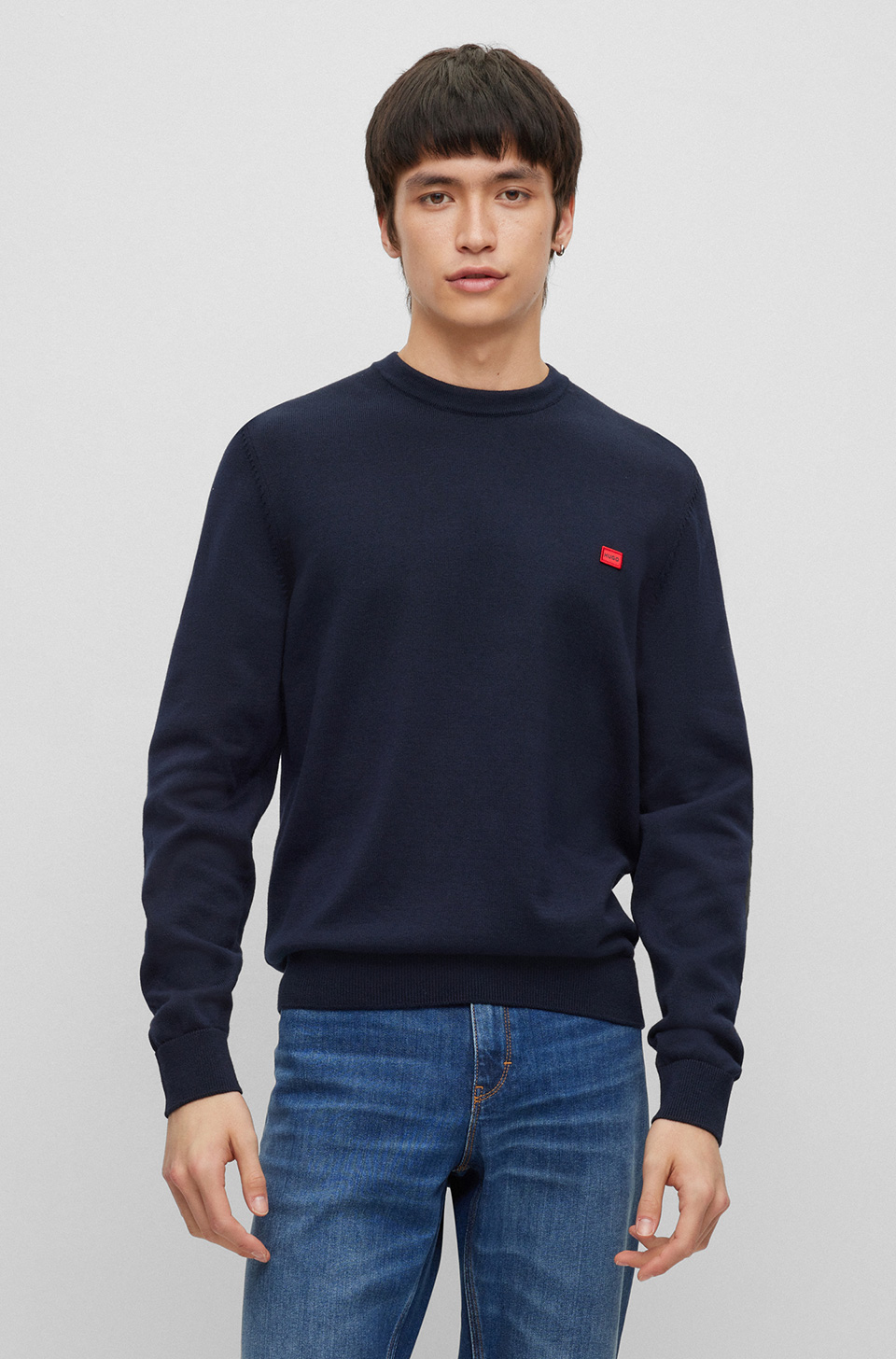 HUGO(휴고) [공식] [휴고] 레드 로고 라벨 코튼 니트 50475083_410 | S.I.VILLAGE (에스아이빌리지)