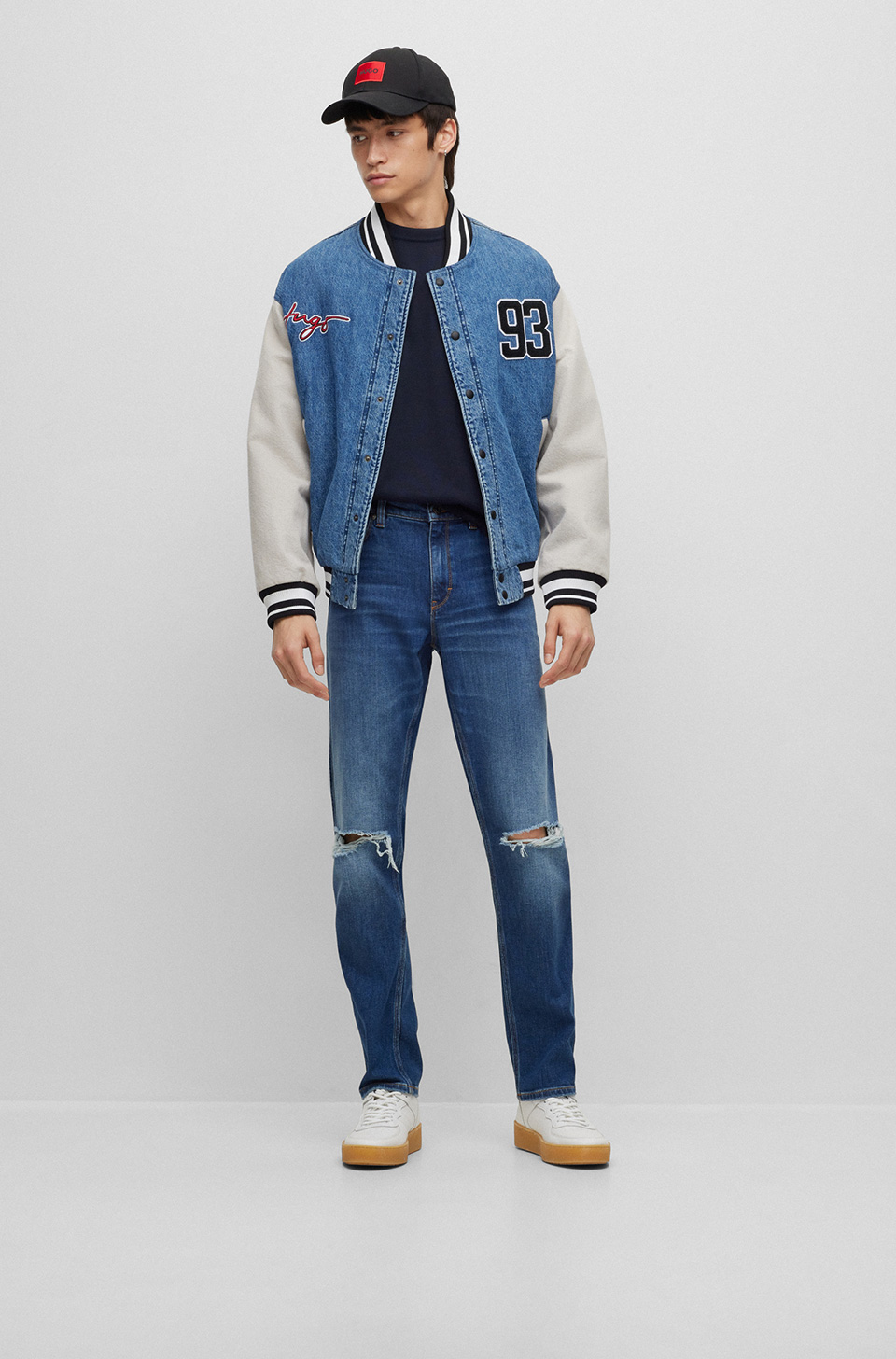 HUGO(휴고) [공식] [휴고] 레드 로고 라벨 코튼 니트 50475083_410 | S.I.VILLAGE (에스아이빌리지)